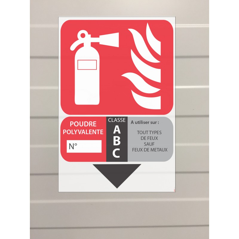 Signalétique murale extincteur poudre polyvalente ABC